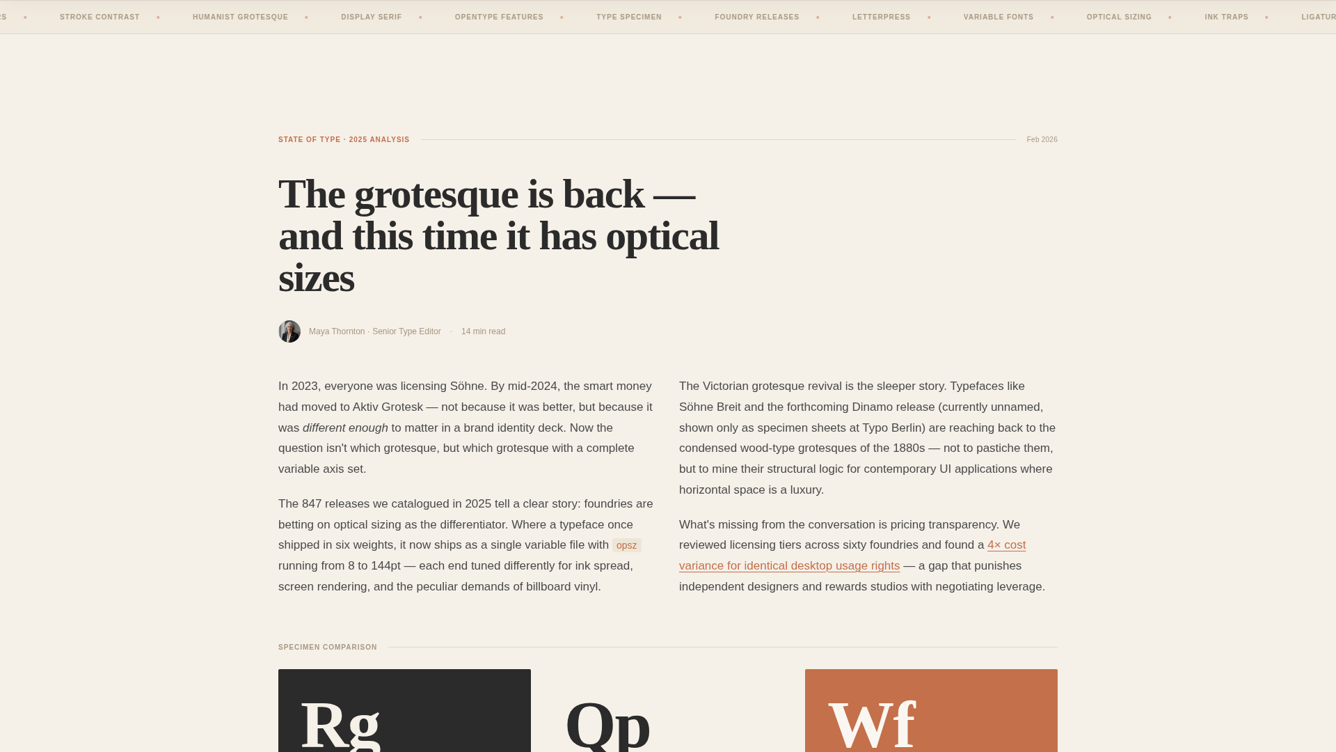 Editorial Typography Landing Page Template