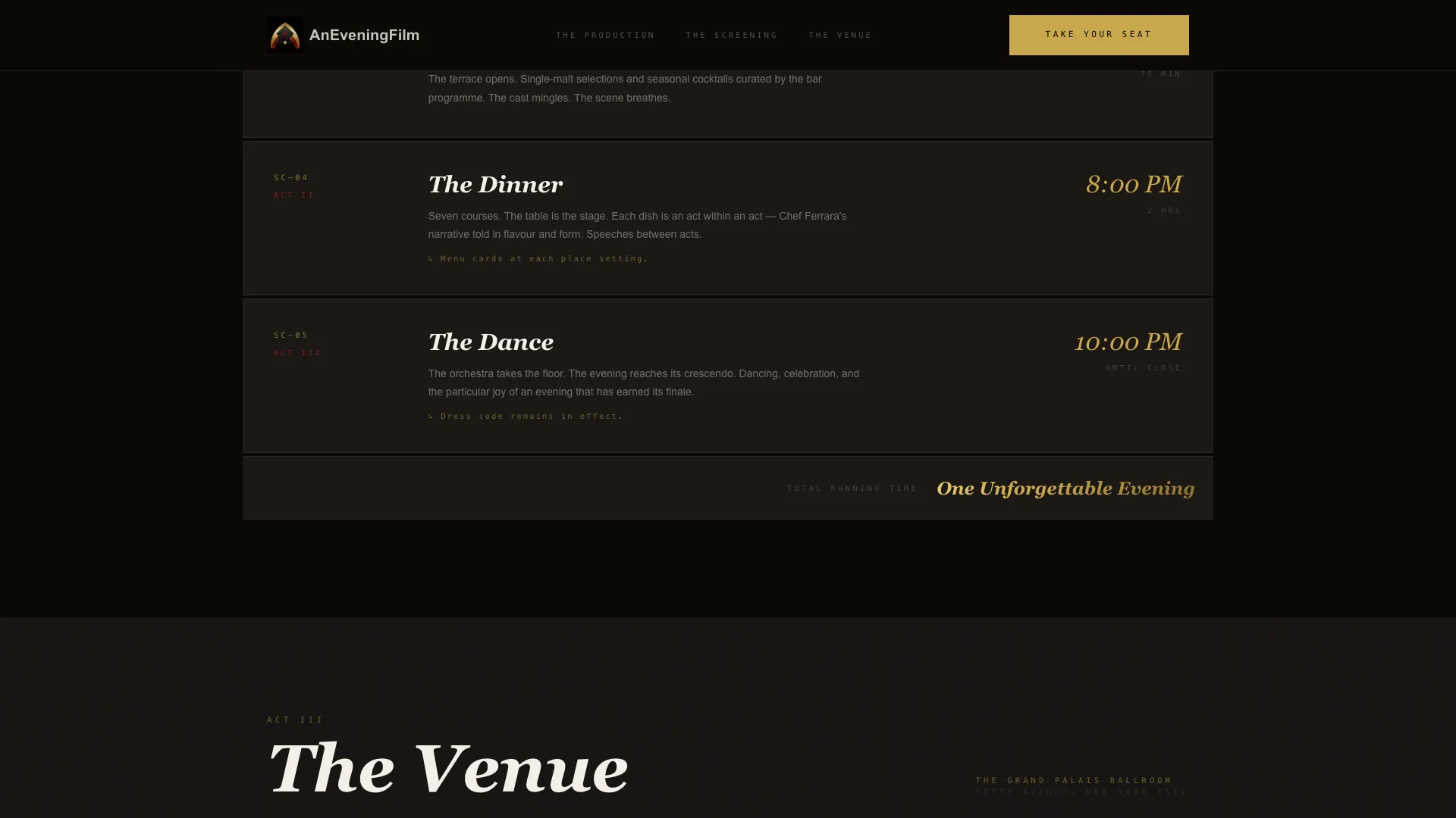Cinematic Black Tie Wedding Landing Page Template
